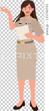 woman government officer in official uniform...のイラスト素材 [135740781] - PIXTA