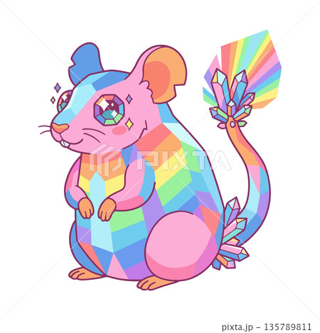Rainbow Crystal Mouseのイラスト素材 [135789811] - PIXTA