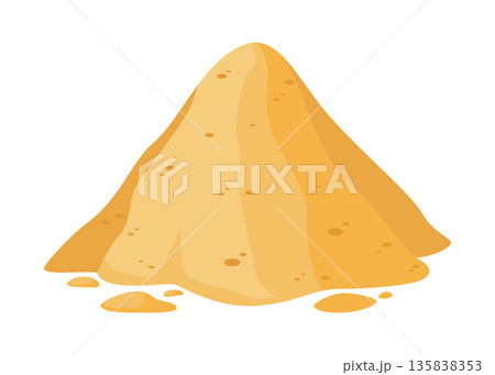Building material. Heap of sand. Cartoon...のイラスト素材 [135838353] - PIXTA
