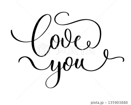 Decorative Cursive Love You Calligraphy...のイラスト素材 [135903880] - PIXTA
