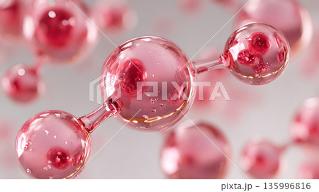 Pink molecular structure with atoms inside...のイラスト素材 [135996816] - PIXTA