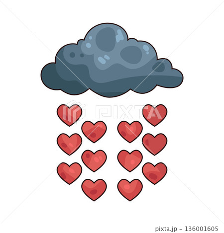 illustration of Heart rainのイラスト素材 [136001605] - PIXTA