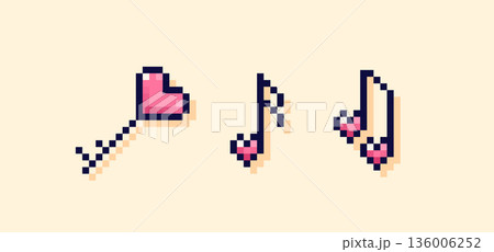 Pink cute elements.のイラスト素材 [136006252] - PIXTA