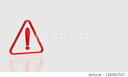 Red Warning Triangle Icon Representing Alert...のイラスト素材 [136062507] - PIXTA