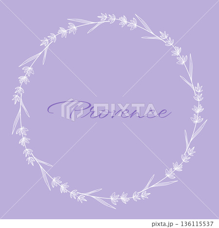 Round frame in Provence styleのイラスト素材 [136115537] - PIXTA