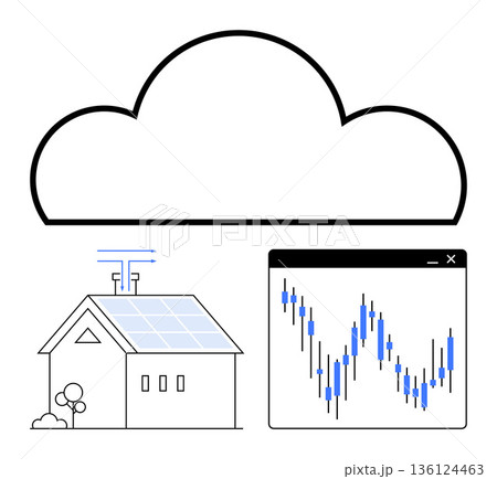 Renewable energy, cloud computing, IoT devices,...のイラスト素材 [136124463 ...