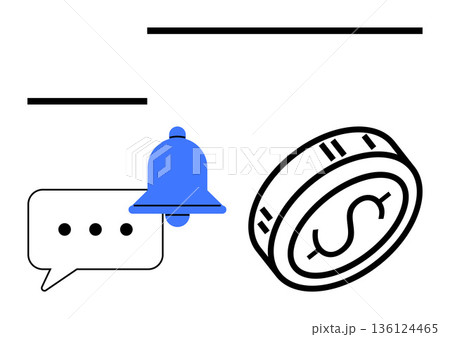 Notifications, finance, digital communication,...のイラスト素材 [136124465 ...