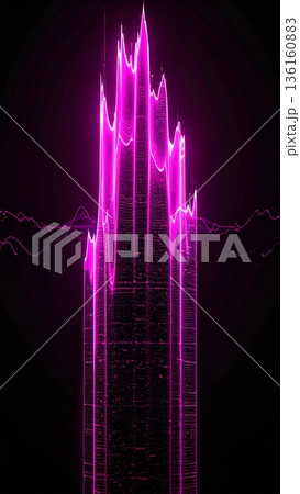 Abstract Pink Light Column with Glowing...のイラスト素材 [136160883] - PIXTA