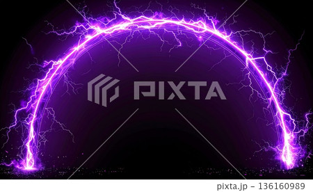 Dramatic Purple Electrical Arc with Water...のイラスト素材 [136160989] - PIXTA