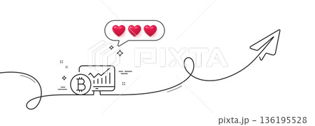 Bitcoin graph line icon. Continuous line with...のイラスト素材 [136195528] - PIXTA