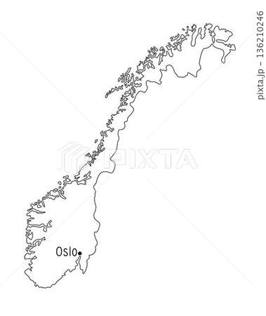 Norway nordic country map detailed accurate...のイラスト素材 [136210246] - PIXTA