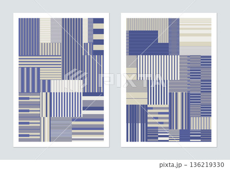 Geometry shapes poster template design, striped...のイラスト素材 [136219330 ...