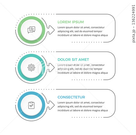 Three Step Workflow Infographicのイラスト素材 [136224991] - PIXTA