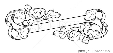 Scroll Crest Heraldic Filigree Pattern Motifのイラスト素材 [136334509] - PIXTA