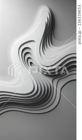 Abstract layered paper curves with soft shadows...のイラスト素材 [136339653 ...