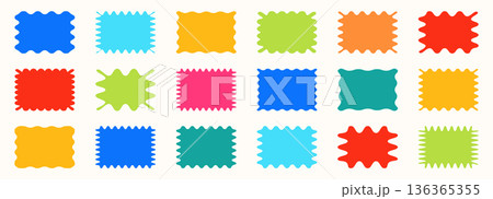 Wavy organic rectangle set with wavy square and...のイラスト素材 [136365355 ...
