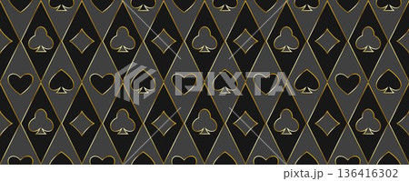 Dark grey playing cards pattern background....のイラスト素材 [136416302] - PIXTA
