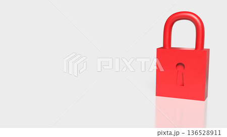 Red Padlock Security and Data Protection...のイラスト素材 [136528911] - PIXTA