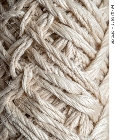 Detailed Macro of Light Beige Yarn Ball...のイラスト素材 [136970794] - PIXTA