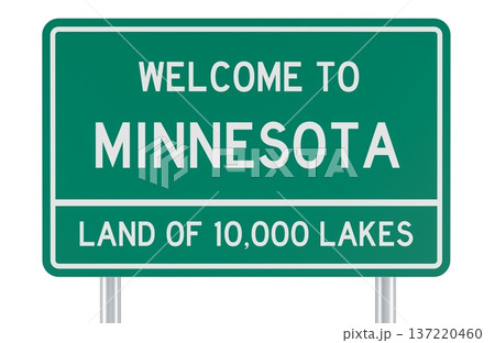 Welcome to Minnesota road sign. 3D renderingのイラスト素材 [137220460] - PIXTA