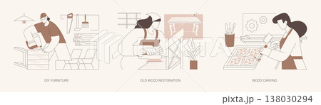 Woodwork hobby isolated cartoon vector...のイラスト素材 [138030294] - PIXTA